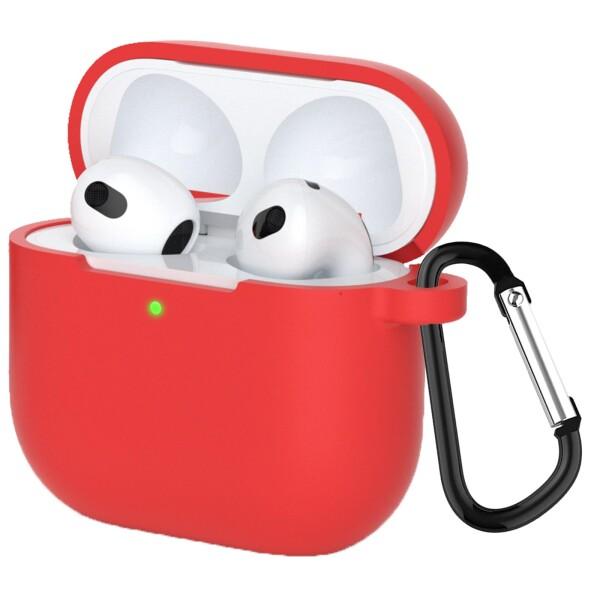 TOORQR For AirPods 第4世代 ケース カバー AirPods 4 シリコン素材 ケース 保護カバー 防水 防塵 落下防止 キズ防止 全面保護 軽量 カラビナ付き(レッド)商品コード：66079765066型番：AirPod...