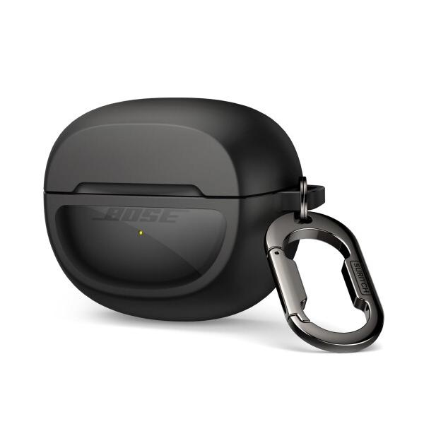 SURITCH ケース 対応 New Bose Ultra Open Earbuds 2024,全身防震TPU保護ケース 透明ロゴウィンドウ付き＆カラビナキーホルダー付き, ブラック商品コード：66079765075型番：Bose-Ultr...