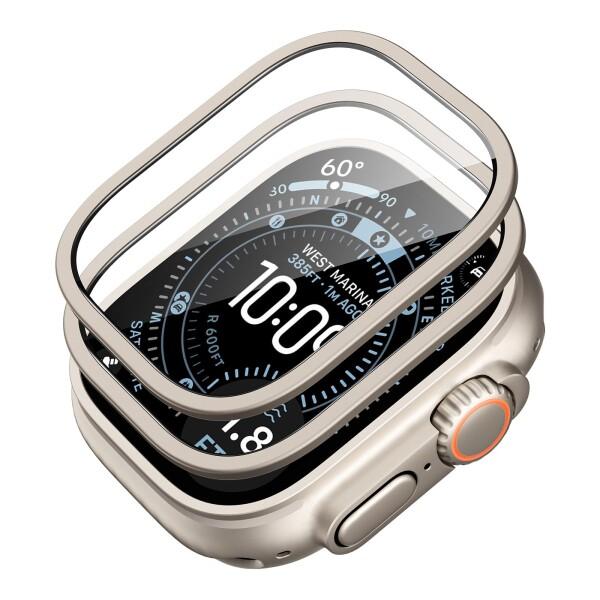 ESR 2枚入り Apple Watch Ultra 3/2/1 ガラスフィルム (2025/2024/2023/2022年、49mm)用保護フィルム 米軍MIL規格保護 強化ガラスフィルム＆アルミニウム合金フレーム仕様 耐傷性 指紋防止 ...