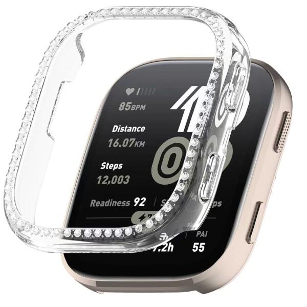 CIOODDW for Amazfit Bip 6 カバー ダブルダイヤモンド キラキラ 超簿軽量 PC素材 耐衝撃 装着簡単 amazfit bip6 対応 可愛い 傷防止 簡単に取り付け・取 全面保護 カバー(クリア,液晶フィルムなし)...