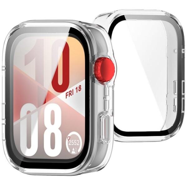 BUITFOU For HUAWEI(ファーウェイ) WATCH FIT 4 カバー HUAWEI WATCH FIT 4 ケース 超薄型 PC+ガラス素材 一体型 全面保護 超薄型 装着簡単 耐衝撃 高透過率 指紋防止 傷防止（クリア）商...