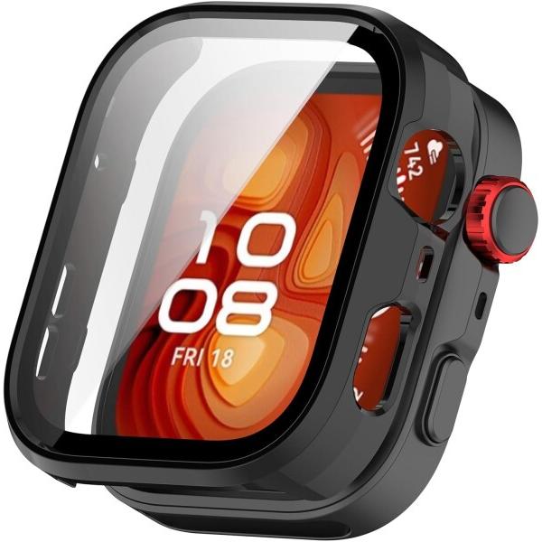 Gosento For HUAWEI Watch Fit 4 Pro ケース フィルム PCフレーム 一体型+全面3D液晶保護フィルム 飛散防止 衝撃吸収 気泡防止 HUAWEI Watch Fit4 Pro 保護カバー(ブラック)商品コー...