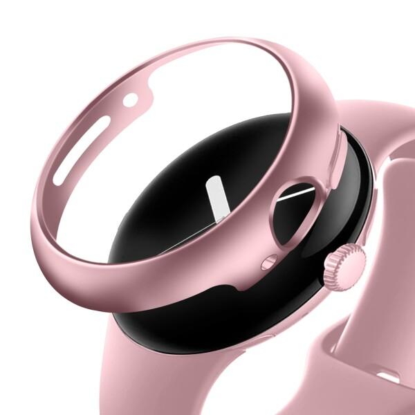 ANYOI 対応 Google Pixel Watch 3/2/1 ケース バンパー PC素材 超薄型 ?面保護 簡易着脱 軽量 液晶部分覆わないタイプ 中空フレーム ピクセルウォッチ カバー(Series 2/1，ピンク)商品コード：66...