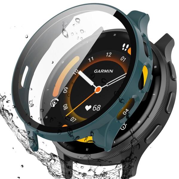 BOOLINN For garmin(ガーミン) venu 2/3/3s/4 ケース 対応 venu 3S カバー 超薄型 PC+ガラス素材 高透過率 高耐久 防塵・防傷 装着簡単 脱落しやすい 耐衝撃 全面保護 ケース（グリーン）商品コー...