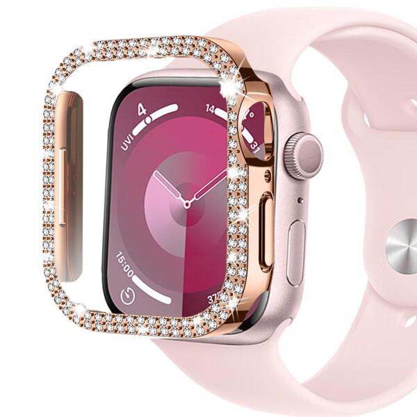 CIOODDW for アップルウォッチ カバー 40mm 41mm 42mm 44mm 45mm 46mm 49mm キラキラ 超簿軽量 耐衝撃 100%?敏度 96? 金属 ダブルダイヤモンド 飾りフレーム apple watch カバ...