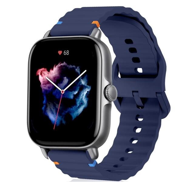 (RosMank) 20mm シリコン バンドAmazfit T-Rex 3 Pro 44mm/Active2/Active/GTR Mini/GTS 4/GTS 3/GTS 2/GTR 42mm対応、Amazfit Bip 3/Bip S...