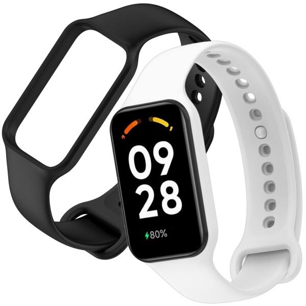 (YFFSFDC) Redmi Smart Band 2 交換バンド 2個入り Xiaomi Band 8 Active シャオミ 小米 換え 予備 替え バンド ベルト 交換用 ラバーベルト シリコン製 通気 防水 (黒+白)商品コード：...
