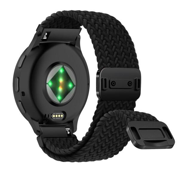 (RosMank) 22mm 編み込みウォッチバンド Garmin Venu 4 45mm/Venu 3 45mm/Venu 2/Vivoactive 4/Active対応、ナイロン編み込み交換用ストラップ Garmin Forerunne...