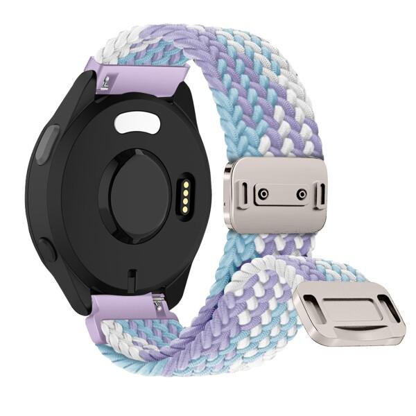 (RosMank) 20mm 編み込みウォッチバンド Garmin Forerunner 570 42mm/Forerunner 165/Vivoactive 6/Vivoactive 5 対応、ナイロン編み込み交換用ストラップ Garmi...