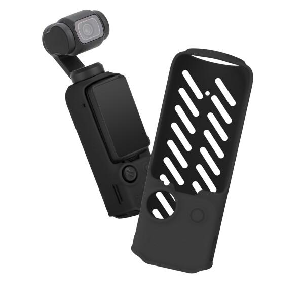 Kimyoaee Pocket 3 ケース シリコンケースケース 落下防止 全面保護 耐衝撃 防振スリーブケース スポーツアクション カメラアクセサリー スキンシール For DJI OSMO Pocket 3 保護ケース シリコン - 黒...