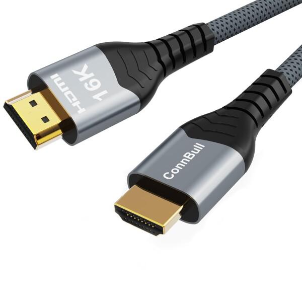 ConnBull 16K HDMI ケーブル HDMI2.2 Ultra High Speed 超高速 96Gbps 10K 8K UHD Dynamic HDR eARC 3D イーサネット対応 アルミ合金とナイロン編み素材 2M商品コー...