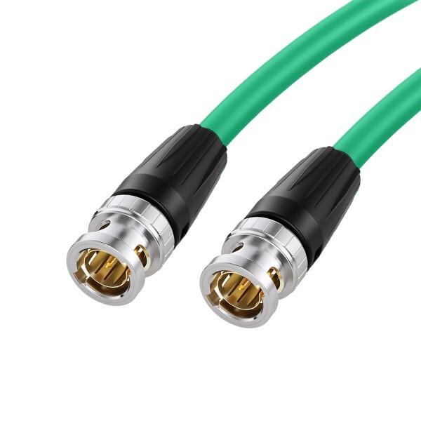 ZBLZGP 12G 75オームHD-SDIビデオ同軸ケーブルBNC オス-4K SmallHD AtomosモニターアレクサDSMC2ビデオカメラ用ライトアングルBNCオス (ストレート-ストレート, 緑色, 1M)商品コード：66079...