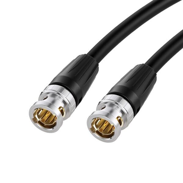 ZBLZGP 12G 75オームHD-SDIビデオ同軸ケーブルBNC オス-4K SmallHD AtomosモニターアレクサDSMC2ビデオカメラ用ライトアングルBNCオス (ストレート-ストレート, 黒色, 1M)商品コード：66079...