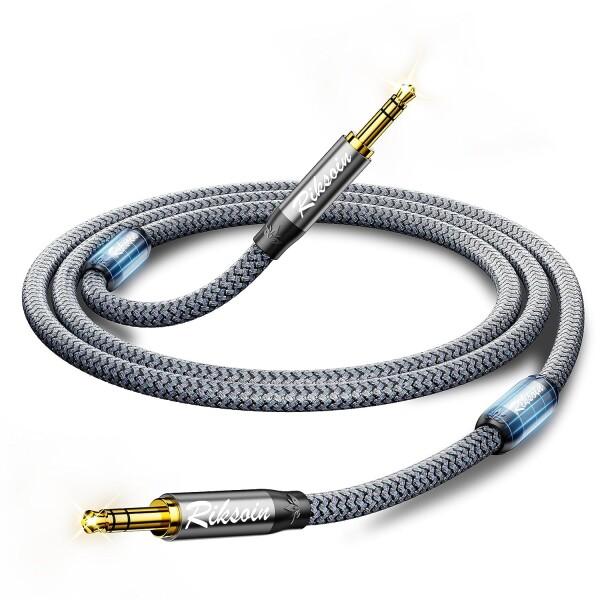RIKSOINオーディオケーブル、3.5mm auxケーブルオスステレオミニプラグ 高耐久性ナイロン編組 24K金メッキ ヘッドフォン、スピーカー、コンピュータ、携帯電話等に適用 (3m)商品コード：66079773268型番：CHAUX0...