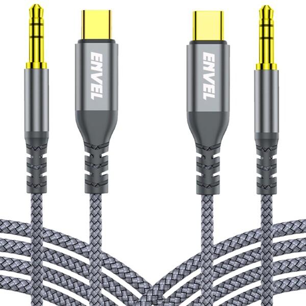 ENVEL USB C Aux 3.5mm オーディオケーブル 4フィート 2パック Type Cアダプターから3.5mmヘッドホンコード 対応 iPhone 15 Pro Max/15 Pro/15 Plus/15 iPad Pro Sa...