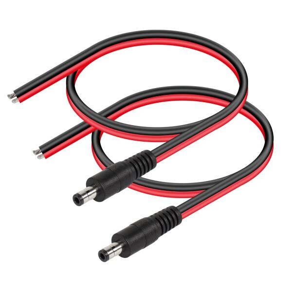 CERRXIAN DC5525電源ピグテールケーブル 14AWG 5.5 mm x 2.5 mm DC裸線オープン電源コード CCTVの監視カメラ LEDの滑走路端燈等 DC電源の修理ケーブル ２個 0.3M (5525オス)商品コード：6...