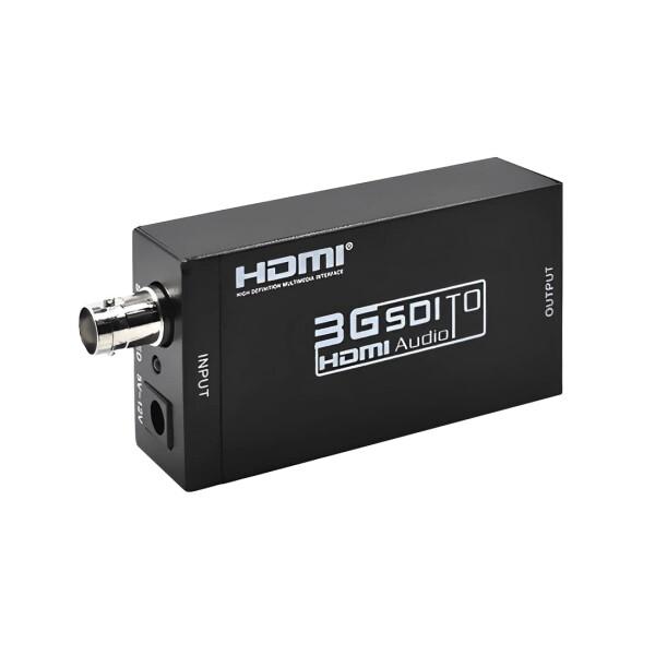 SDI to HDMI コンバーター 3G-SDI/HD-SDI/SD-SDI - HDMI変換器 sdi hdmi 変換 1080P 60Hz SDIからHDMIへの変換器 音声同期伝送 ESD保護機能搭載 カメラ対応(日本語取扱説明書付...