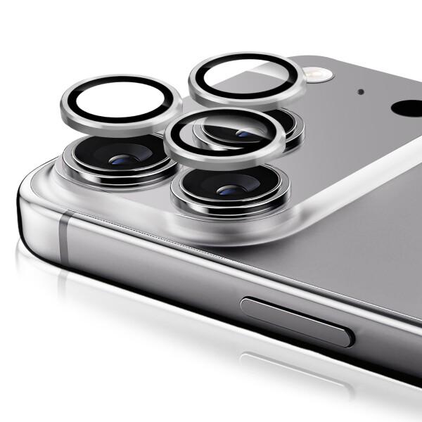 Kakuki for iPhone 17 Pro / 17 ProMax カメラフィルム アイフォン17Pro 17ProMax 用 カメラ保護フィルム 薄型 強化ガラス 耐衝撃 独立型 露出オーバー防止 アルミ合金 カメラカバー (シルバ...