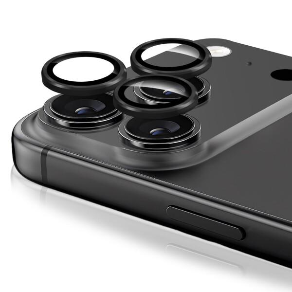 Kakuki for iPhone 17 Pro / 17 ProMax カメラフィルム アイフォン17Pro 17ProMax 用 カメラ保護フィルム 薄型 強化ガラス 耐衝撃 独立型 露出オーバー防止 アルミ合金 カメラカバー (ブラッ...
