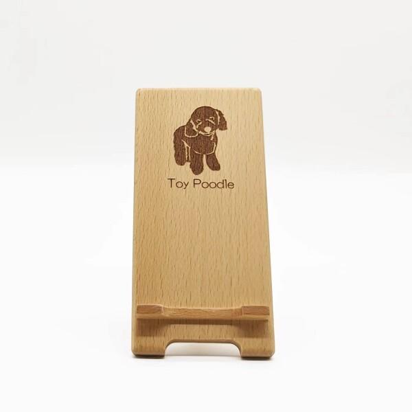 (heje) 木製スマホスタンド 卓上スマホスタンド 犬 猫 デザイン プードル レーザー 刻印四段階角度調整 シンプル おしゃれ 素敵 木のぬくもり (プードル, ライトカラー)商品コード：66079775952サイズ：プードルカラー：ラ...