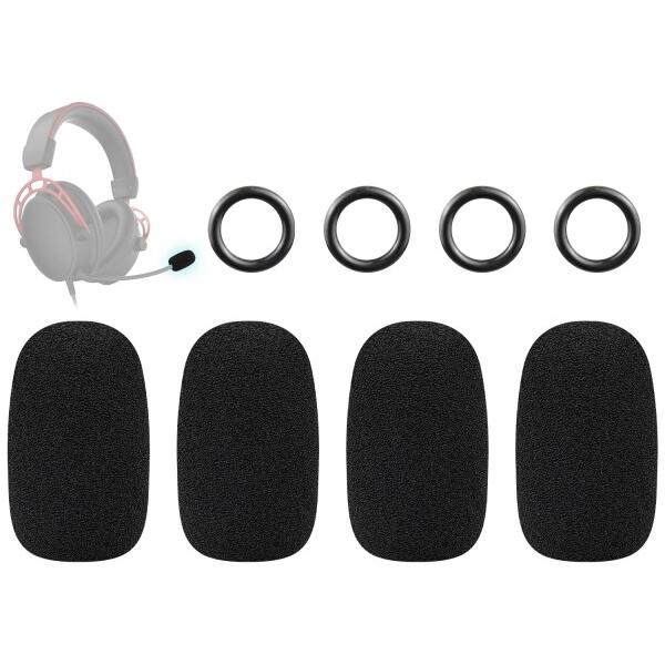 SOULWIT 4個セット マイクカバー for Hyperx Cloud/Alpha/Chat/Core/Flight/Mini/Orbit/Revolver/Stinger シリーズヘッドセットに対応 マイク用 保護 フォームカバー ポ...