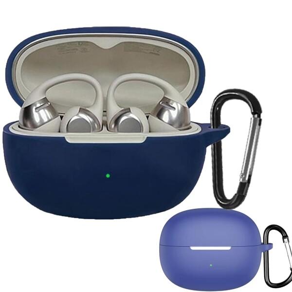 Iniayoh For Shokz OpenDots ONE ケース ショックス OpenDots ONE 専用 ケース にはカラビナが装備されており紛失防止、傷つきにくい 柔らかなシリカゲル、耐衝撃 超薄型 防水防塵 落下防止（ブルー）商...