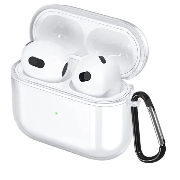 TOORQR For AirPods 第3世代 ケース カバー AirPods 3 TPU素材 ケース 保護カバー 防水 防塵 落下防止 キズ防止 全面保護 軽量 カラビナ付き(クリア)商品コード：66079776807型番：AirPods...