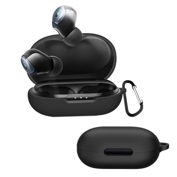 YAODLE For Anker Soundcore Sleep A40 ケース Sleep A40 保護ケース シリコン 装着充電可能 全面保護 落下防止 キズ防止 耐衝撃 防塵 軽量 収納 カラビナ付き(ブラック)商品コード：66079...