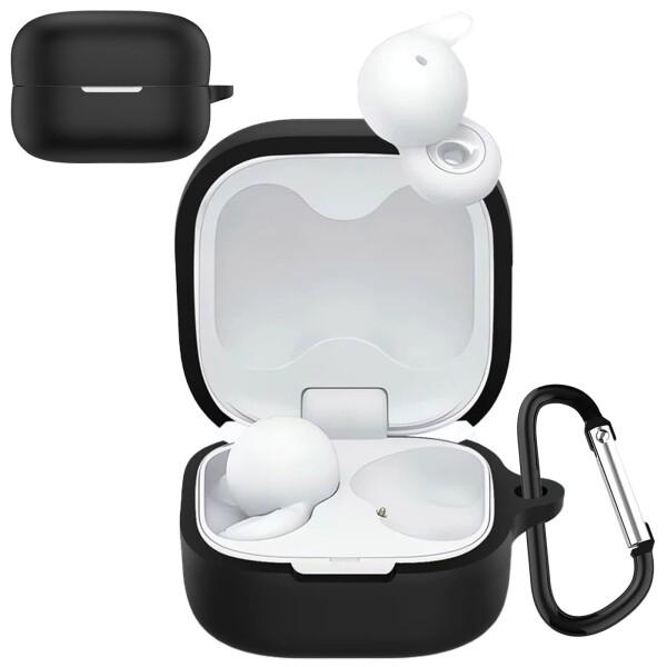 TOORQR For SONY LinkBuds Fit (WF-LS910N) ケース LinkBuds Fit WF-LS910N カバー シリコン素材 ケース 保護カバー 防水 防塵 落下防止 キズ防止 全面保護 軽量 カラビナ付き(...