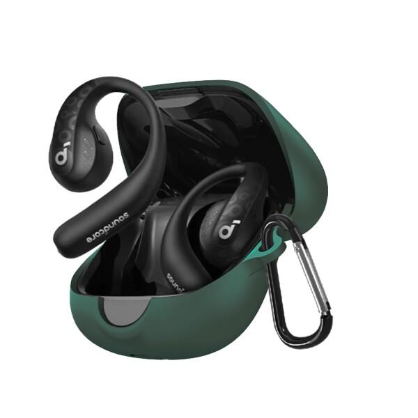 BUITFOU For Anker Soundcore AeroFit Pro ケース AeroFit Pro 保護カバー AeroFit Pro ケース 柔らかい シリコン製 落下防止 キズ防止 耐衝撃 防塵 軽量 装着充電可能 カラビナ...