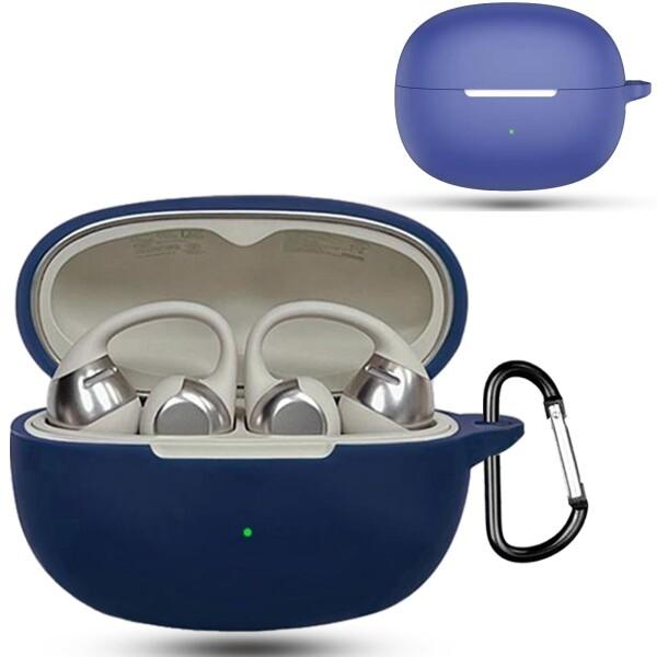 For shokz opendots one ケース  対応 shokz opendots one 柔らかく快適なシリコン素材（カラビナ付き ）損失の防止 落下防止 キズ防止 耐衝撃 装着充電可能 防水 防塵（ブルー)商品コード：66079...