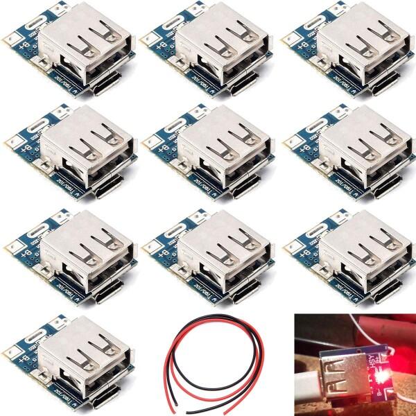 Youmile 10pcs 5V Battery Charging Protection Board 1A Boost Step-Up Power Module 134N3P Li-ion Charger Board for DIY LED...