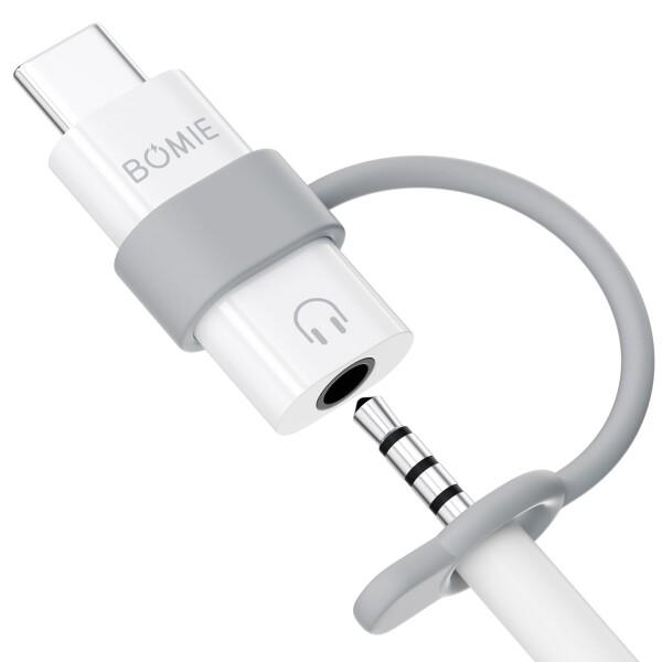 BOMIE USB C to 3.5mm イヤホンジャック 変換アダプター イヤホンジャック 変換 タイプc 3極 4極 DACチップ搭載 Hi-Fi音質 音量調節/通話/音楽対応 有線コントロール 紛失防止設計 Phone 17/16/1...