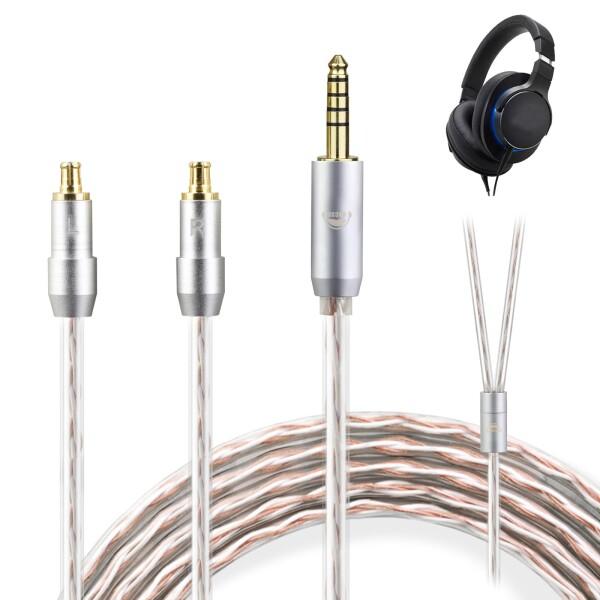 okcsc JBX ヘッドホンケーブル A2DC リケーブル イヤホン・ヘッドホン用 Audio-Technica用 ATH-ADX5000・ESW950・SR9・AP2000TI・ATH-AWAS・ATH-WP900に適合 OFC 4芯 ...