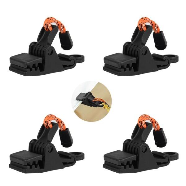 Natiform テントクリップ 超強力 小型 4個入 カラビナ付き キャンプ アリゲーター型商品コード：66079787124型番：MB0161Xカラー：ブラック【商品仕様】素材:プラスチック、サイズ:約30? 30?9mm、数量:4個、...