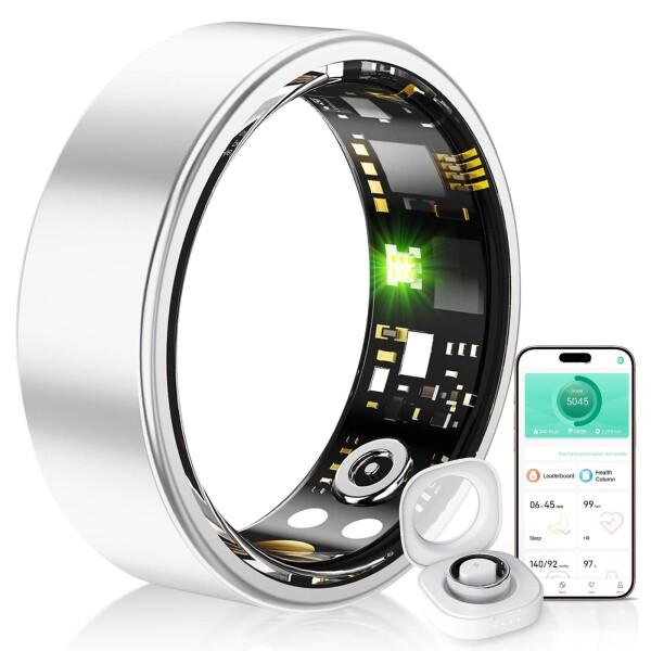 スマートリング 健康管理 個別充電部 Android/Iphone対応 睡眠管理 スマートリング ヘルスケア 8つの運動モード 3つのデータ計測機能 カロリー 運動距離 歩数計 活動量計 スマートリング 男女兼用 4サイズ IP68防水 U...