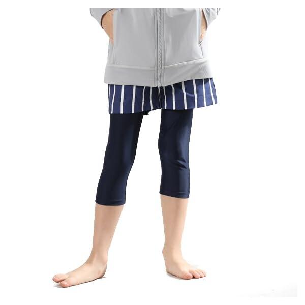 (KOUKOUCOCO) ラッシュガード 7分レギンス キッズ ラッシュレギンス 水着 スパッツ スイムレギンス タイツ スイムウェア 男の子 女の子 紫外線対策 日焼け予防 水陸両用 uvカット プール 海 サーフィン (JP, 身長, ...