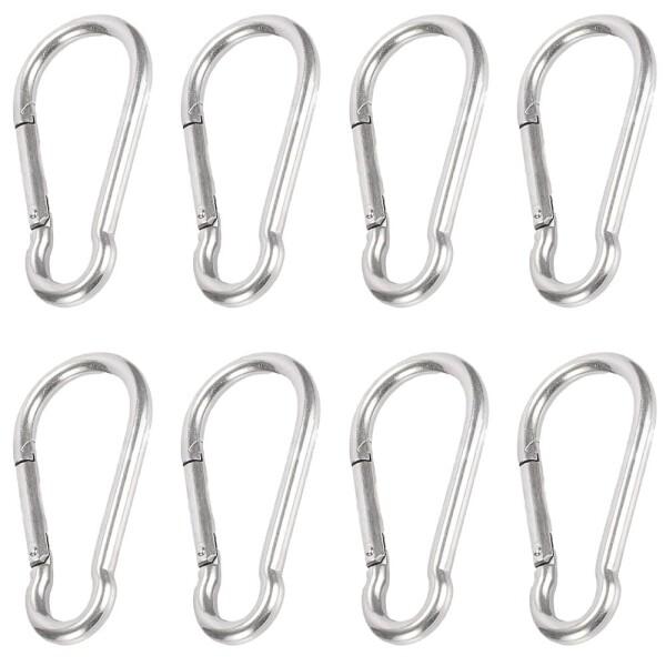 Glvaner カラビナ スプリングフック 多機能カラビナ ステンレス製 錆びない 小型 軽量 落下防止 キャンプ ミニフック キーホルダー アウトドア用 シルバー (M6)商品コード：66079918556型番：GVN00256サイズ：M...