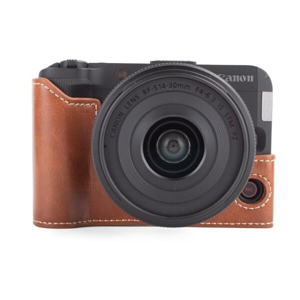 kinokoo Canon EOS R50V ケース EOS R50 V / キャノンR50V カメラケース EOS R50 V ハーフ保護ケース 開口部底とハンドグリップデザイン PUレザー レトロスタイル（ブラウン）商品コード：6607...
