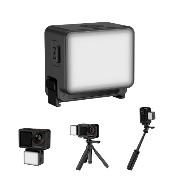 JJC ミニLEDビデオライト DJI Osmo Action 5 pro / 4 / 3 用 マグネット式カメラライト 小型 撮影用ライト IPX5防水 3段階明るさ調節 6500K色温度 500mAh Type-C充電式 ミニライト 軽...