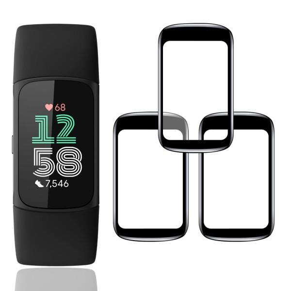 対応 Fitbit Charge 6 / Fitbit Charge 5 フィルム ガラスフィルム 3枚 PET複合材 炭素繊維 高透過率 対応 Fitbit Charge 6 保護フィルム 3D曲面カバー 対応 Fitbit Charge...