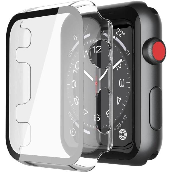 ULOE For Apple Watch Series 2 Series 3 38mm ケース, 超薄型 PC+ガラス素材 全面保護 高透過率 装着簡単 耐衝撃 指紋防止 傷防止 対応アップルウォッチ 2/3 38mmカバー（クリア ）商品...