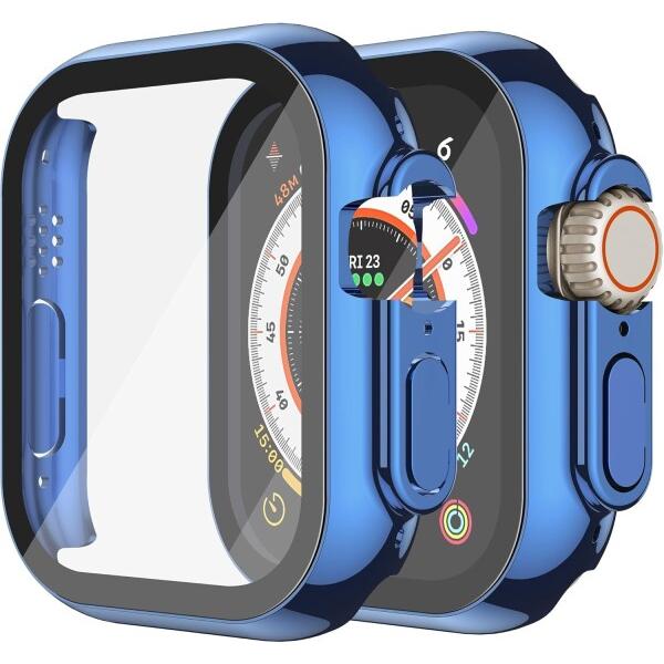 ULOE For Apple Watch Ultra 3 (2025) / Ultra 2 / Ultra 49mm 用 ケース, 超薄型 PC+ガラス素材 全面保護 高透過率 装着簡単 耐衝撃 指紋防止 傷防止 対応アップルウォッチ Ul...