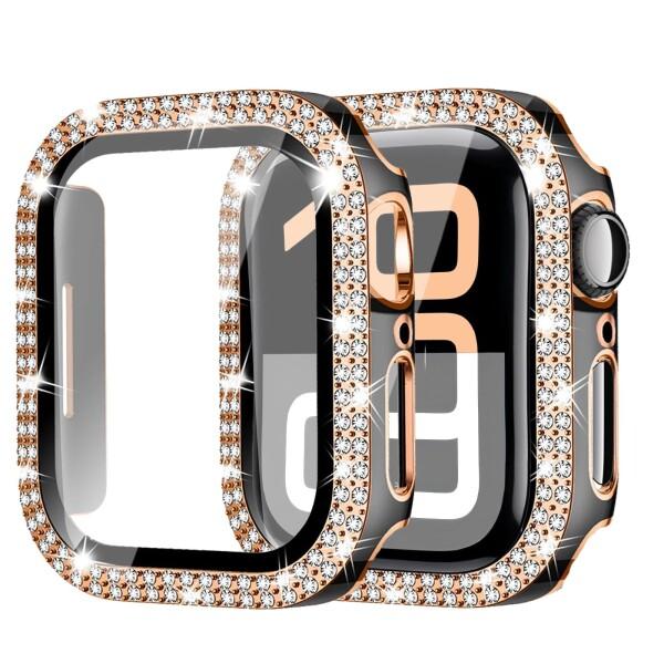 YAODLE Apple Watch ケース アップルウォッチ カバー Series SE2/SE/6/5/4 44mm 対応 PC素材 グリッターApple Watch保護ケース デザイン 全面保護 防塵 キズ防止 軽量(44mm，ブラッ...