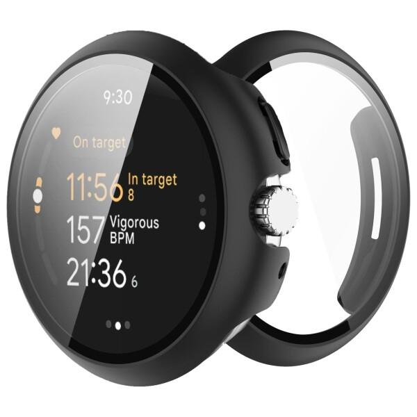 Yaodle For Pixel Watch 3/2/1 カバー Google Pixel Watch 専用 41mm 保護ケース PC素材 ガラスフィルム一体型 全面保護 二重構造 防塵 日本旭硝子材 キズ防止 軽量(41mm,ブラック)...