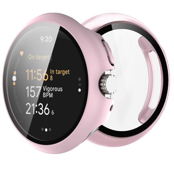 Yaodle For Pixel Watch 3/2/1 カバー Pixel Watch 専用 41mm 保護ケース PC素材 ガラスフィルム一体型 全面保護 二重構造 防塵 日本旭硝子材 キズ防止 軽量(41mm,ローズゴールド)商品コー...