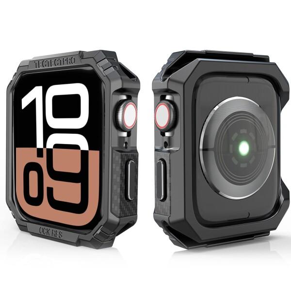 BUITFOU For Apple Watch ケース 42mm アップルウォッチ TPU 保護ケース Series 11/10 対応「メカニカルさ」カーボンろう付けパターン TPU素材 落下 衝撃 吸収 すり傷 防止 耐衝撃 米軍 MIL...