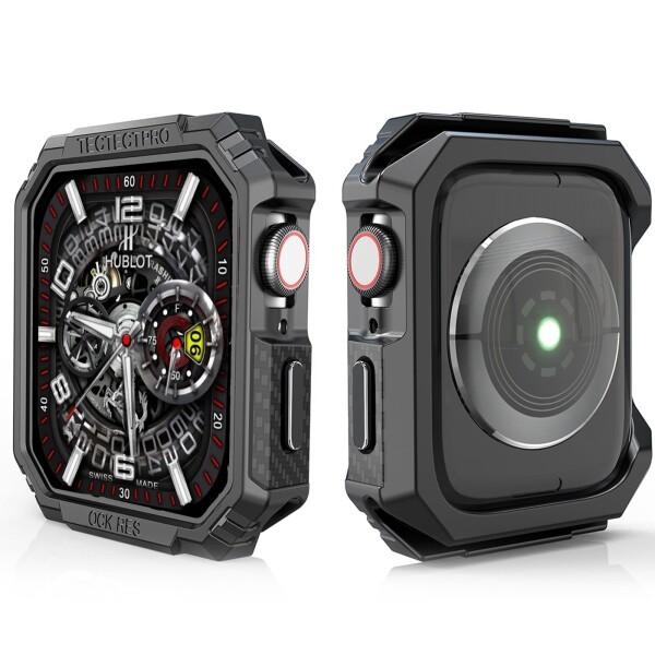 BUITFOU For Apple Watch ケース 41mm アップルウォッチ TPU 保護ケース Series 9/8/7 対応「メカニカルさ」カーボンろう付けパターン TPU素材 落下 衝撃 吸収 すり傷 防止 耐衝撃 米軍 MIL...