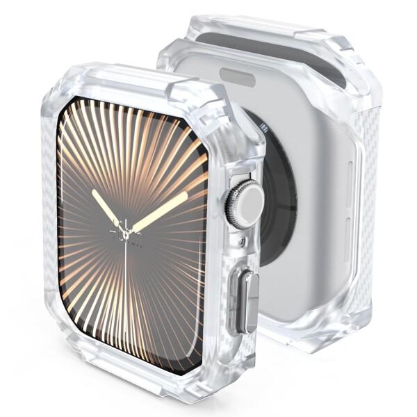 BUITFOU For Apple Watch ケース 46mm アップルウォッチ TPU 保護ケース Series 11/10 対応「メカニカルさ」カーボンろう付けパターン TPU素材 落下 衝撃 吸収 すり傷 防止 耐衝撃 米軍 MIL...