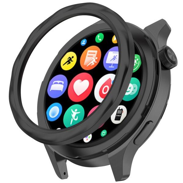 (RuenTech)対応Xiaomi Watch S4/S4 eSIM/S3/S3 eSIMウォッチベゼル、ステンレス鋼ベゼル ウォッチベゼルケース+強化ガラス ウォッチパーツベゼルケース ベゼルリングケース シャオミウォッチS4用交換ベゼ...